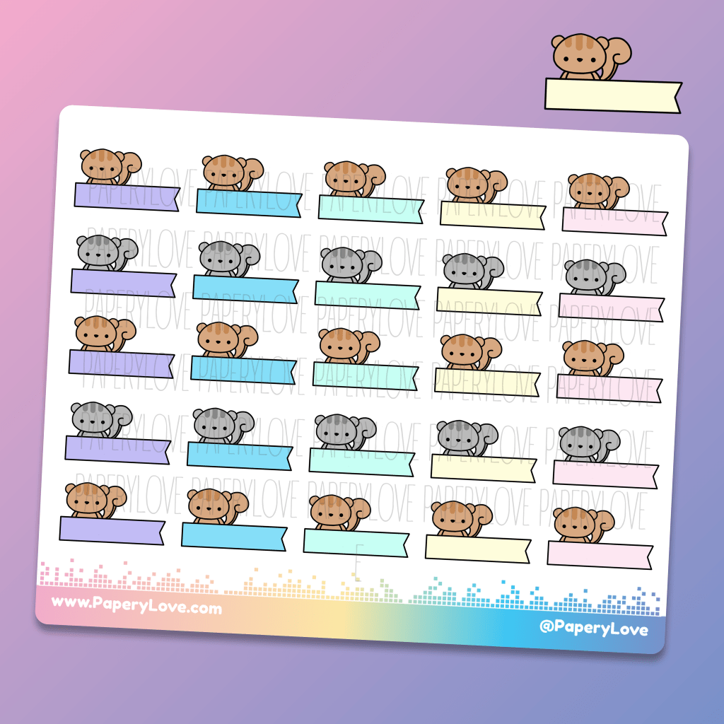 Planner Stickers | Squirrel Flags - PaperyLove