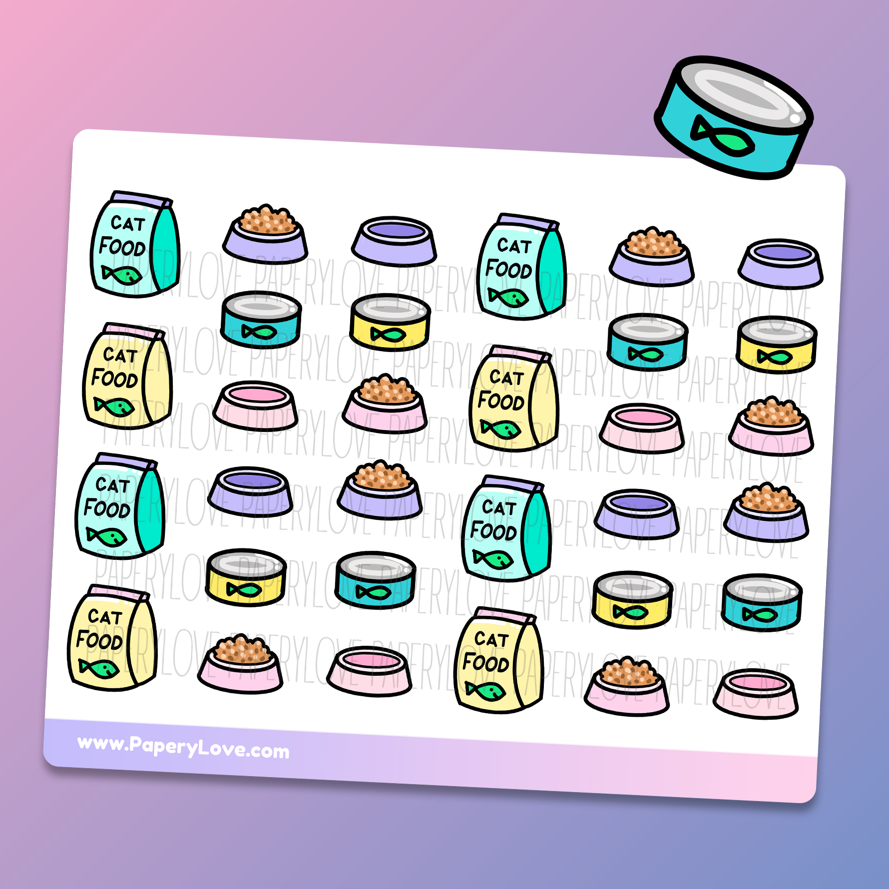 Planner Stickers | Cat Food - PaperyLove